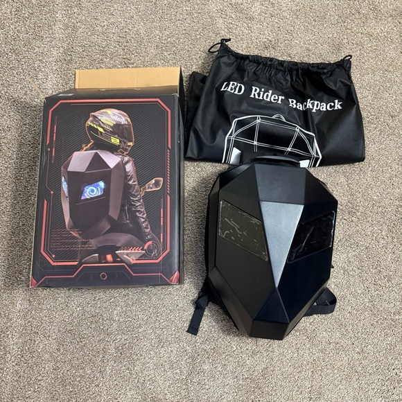 Bags | Led Backpack Motorcycle Riding Backpack Hard Shell Travel Bag ...